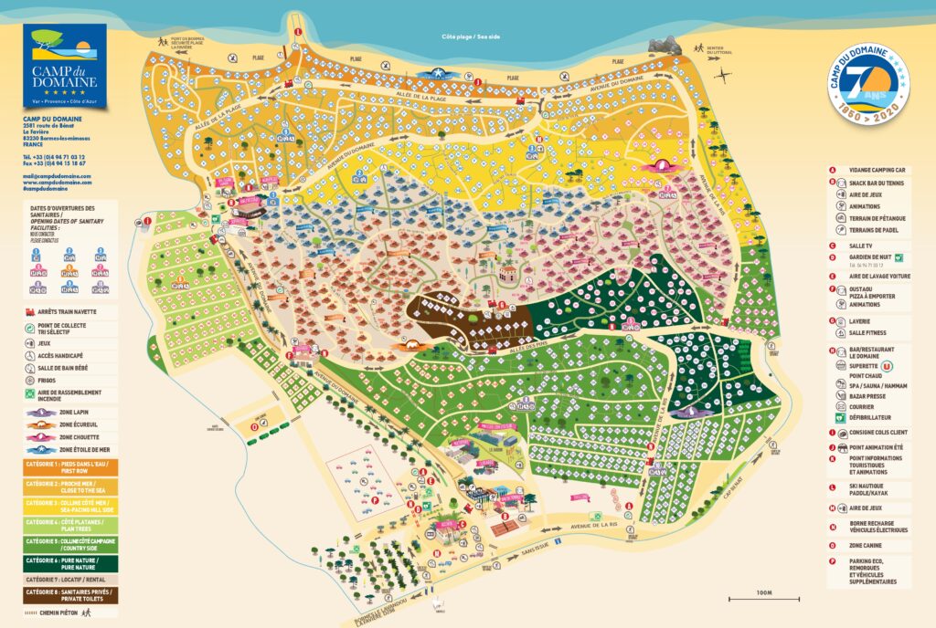Der Plan des Campingplatzes Camp du Domaine Bormes les Mimosas - Camp du Domaine
