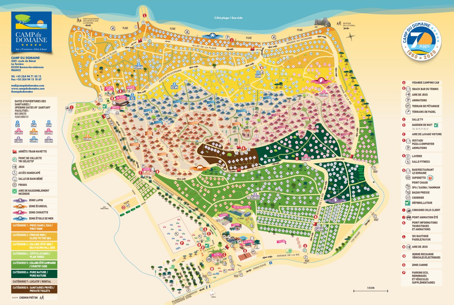 Der Plan des Campingplatzes Camp du Domaine Bormes les Mimosas - Camp ...